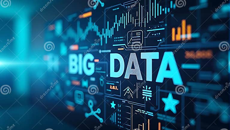 A Visual Display of Big Data Using Infographic Elements, Symbolizing the Processing and Analysis ...