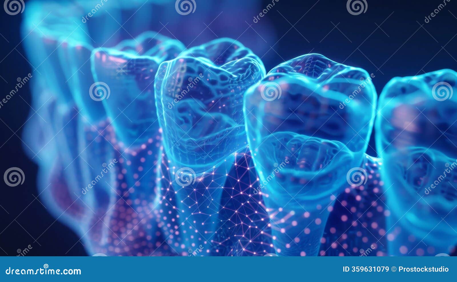 Digital Representation of Human Teeth Showcasing Dental Structure and ...