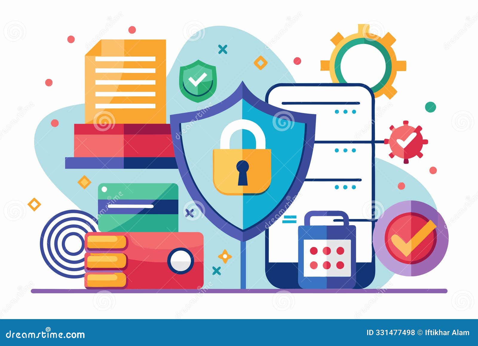 This Visual Displays Various Symbols Representing Data Protection ...