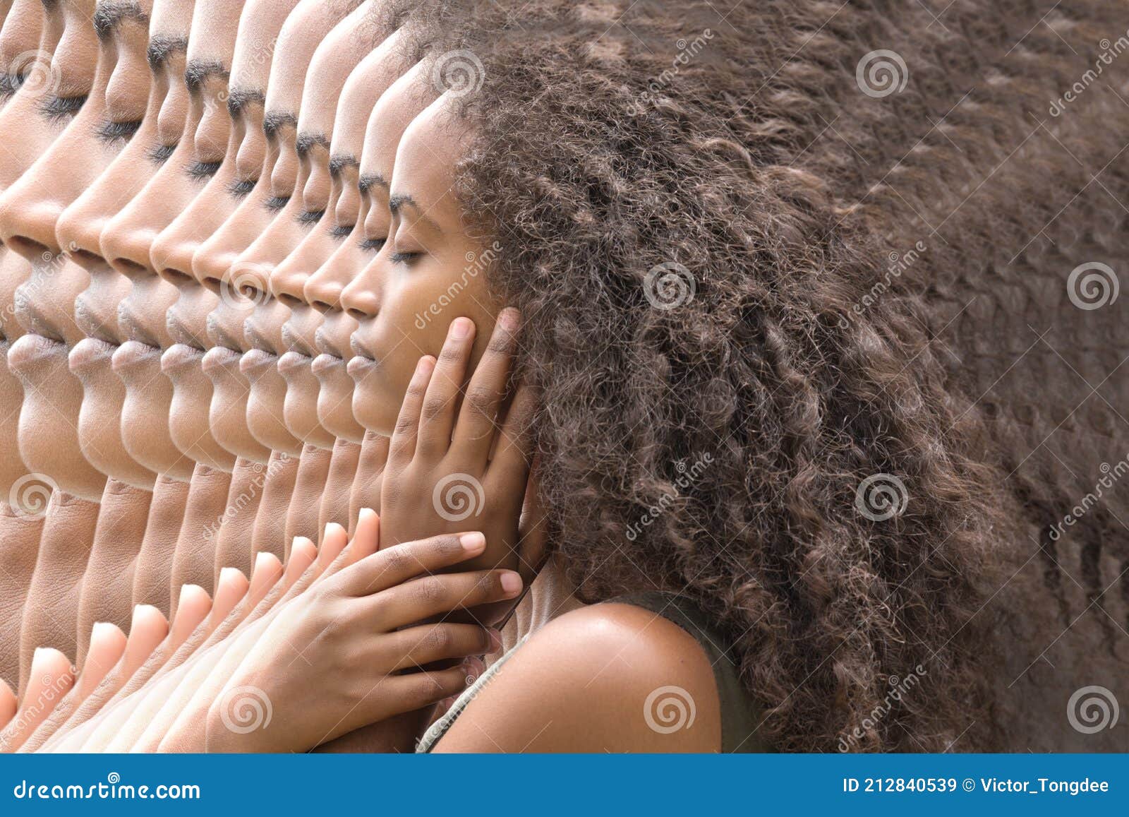 Visual Distortion Creative Contemporary Portrait Stock Image - Image of ...