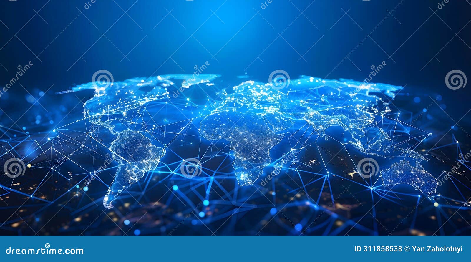 Visual Earth Network Map Shows Global Connectivity and Communication on ...