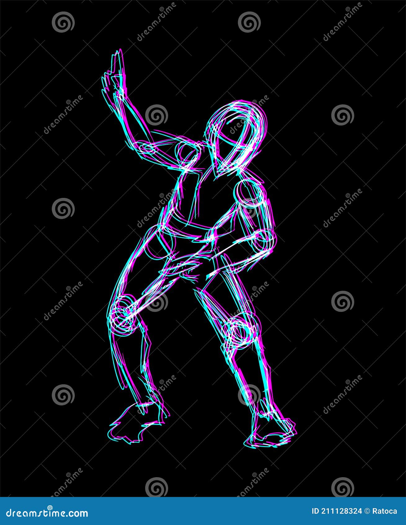 Visual Effect of Body Dancing Stock Vector - Illustration of active ...