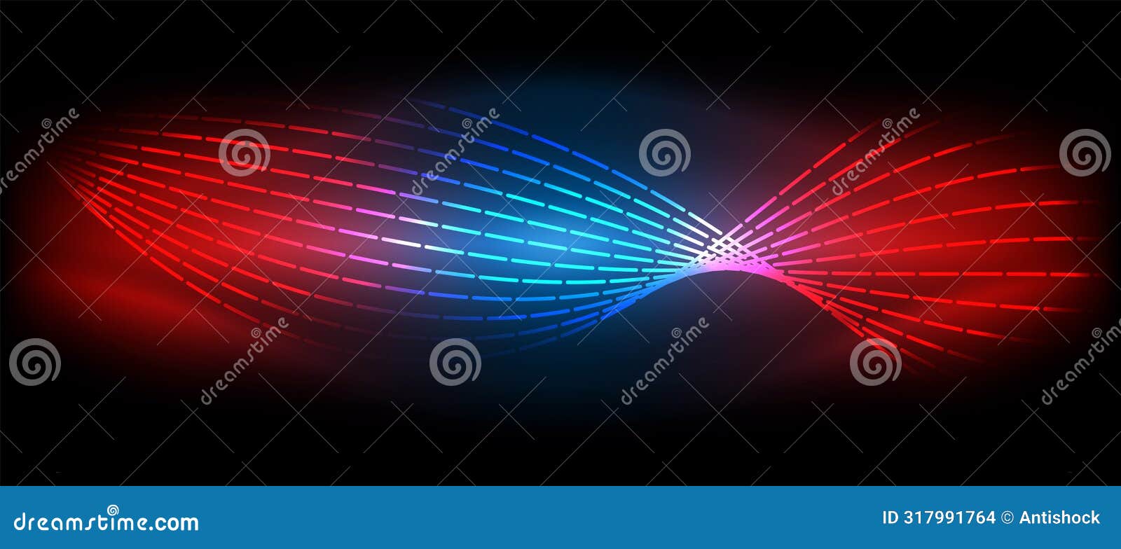 Visual Effect Lighting in Red, Blue, and White Waves on a Black ...