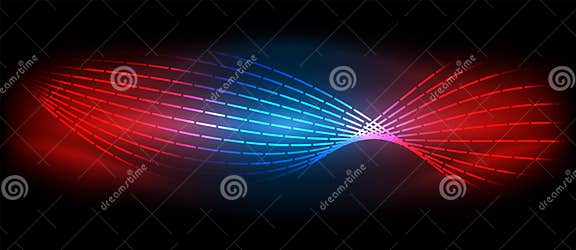 Visual Effect Lighting in Red, Blue, and White Waves on a Black ...