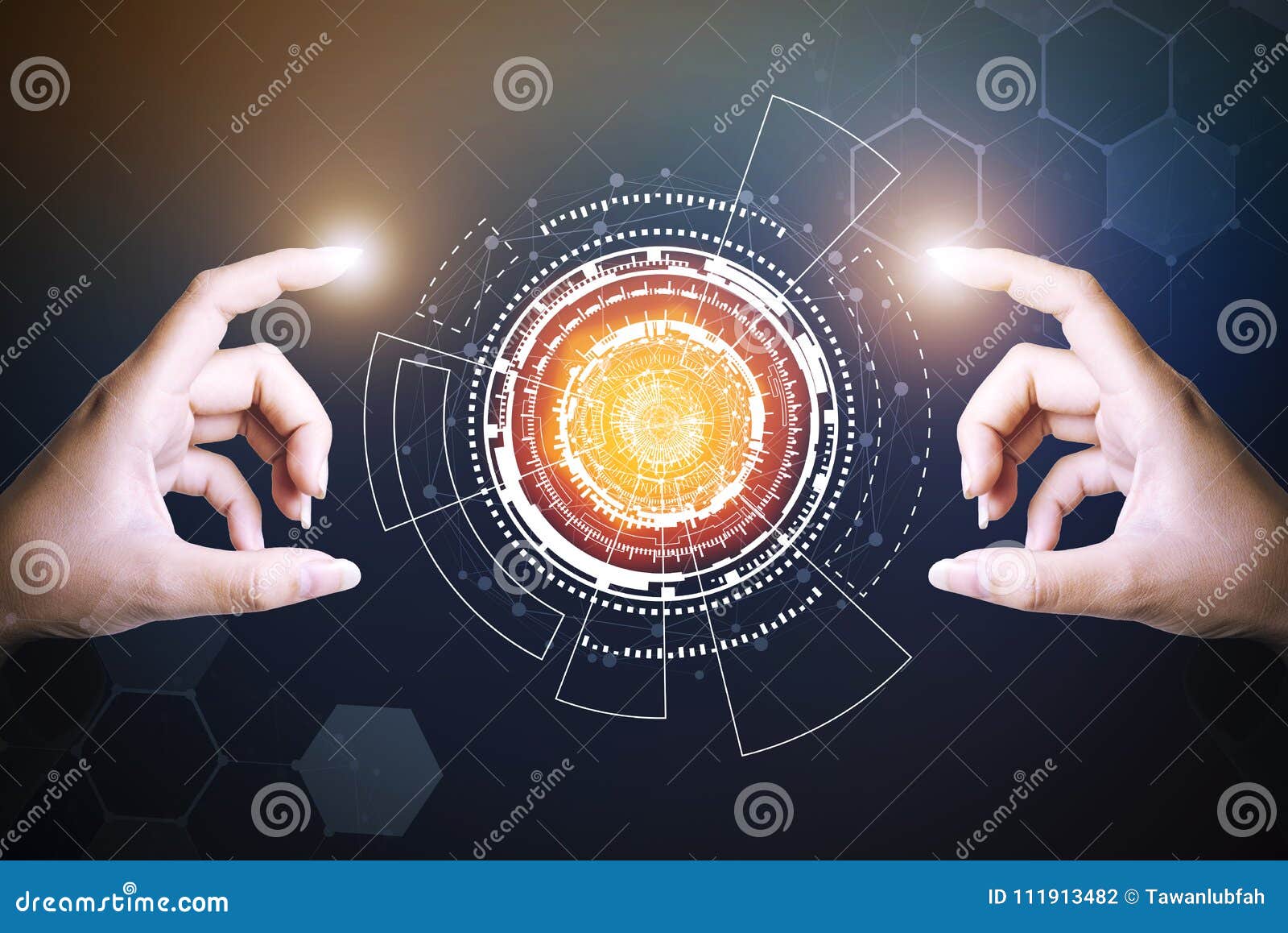 Visual Effects Technology Touch Screen Interface. High Technology ...