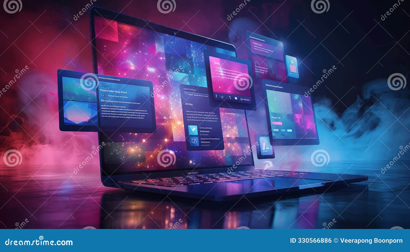Visual Explosion of Progressive Web App Screens from Laptop To Mobile ...