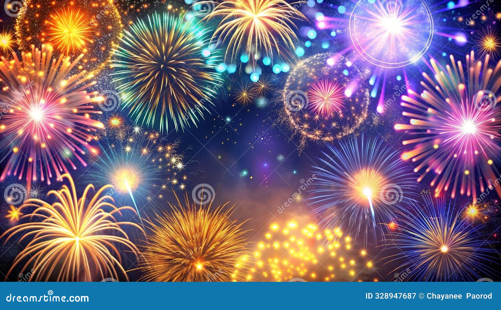 2025: a Visual Feast with Fireworks and Confetti AI Generated Stock ...