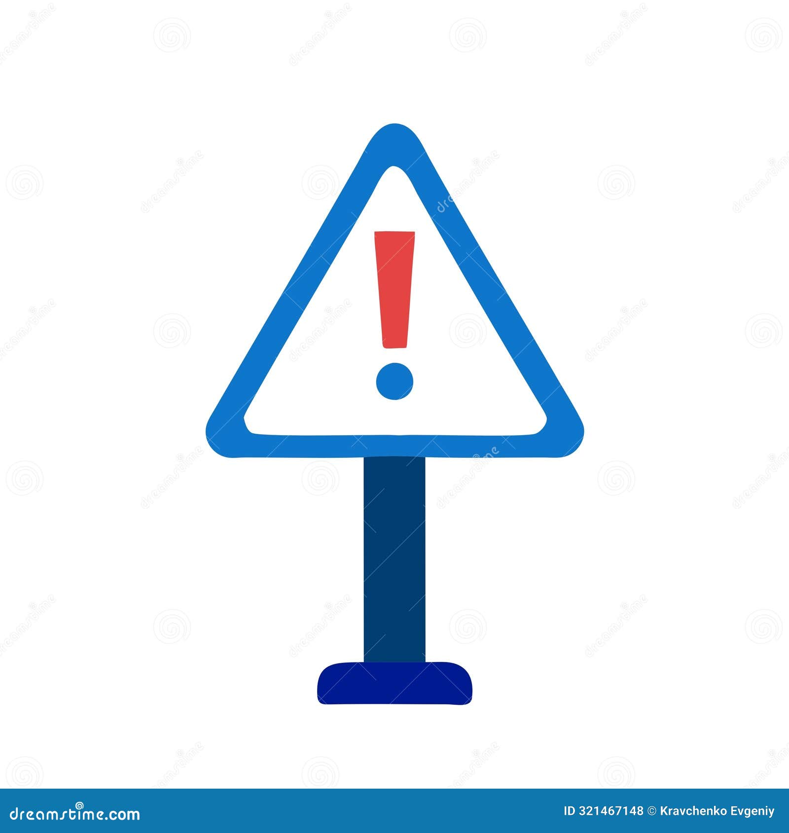 The Visual Features a Blue Triangle Containing an Exclamation Mark ...
