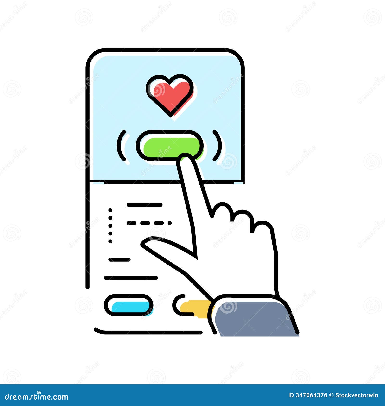 Visual Feedback Ux Ui Design Color Icon Vector Illustration Stock ...