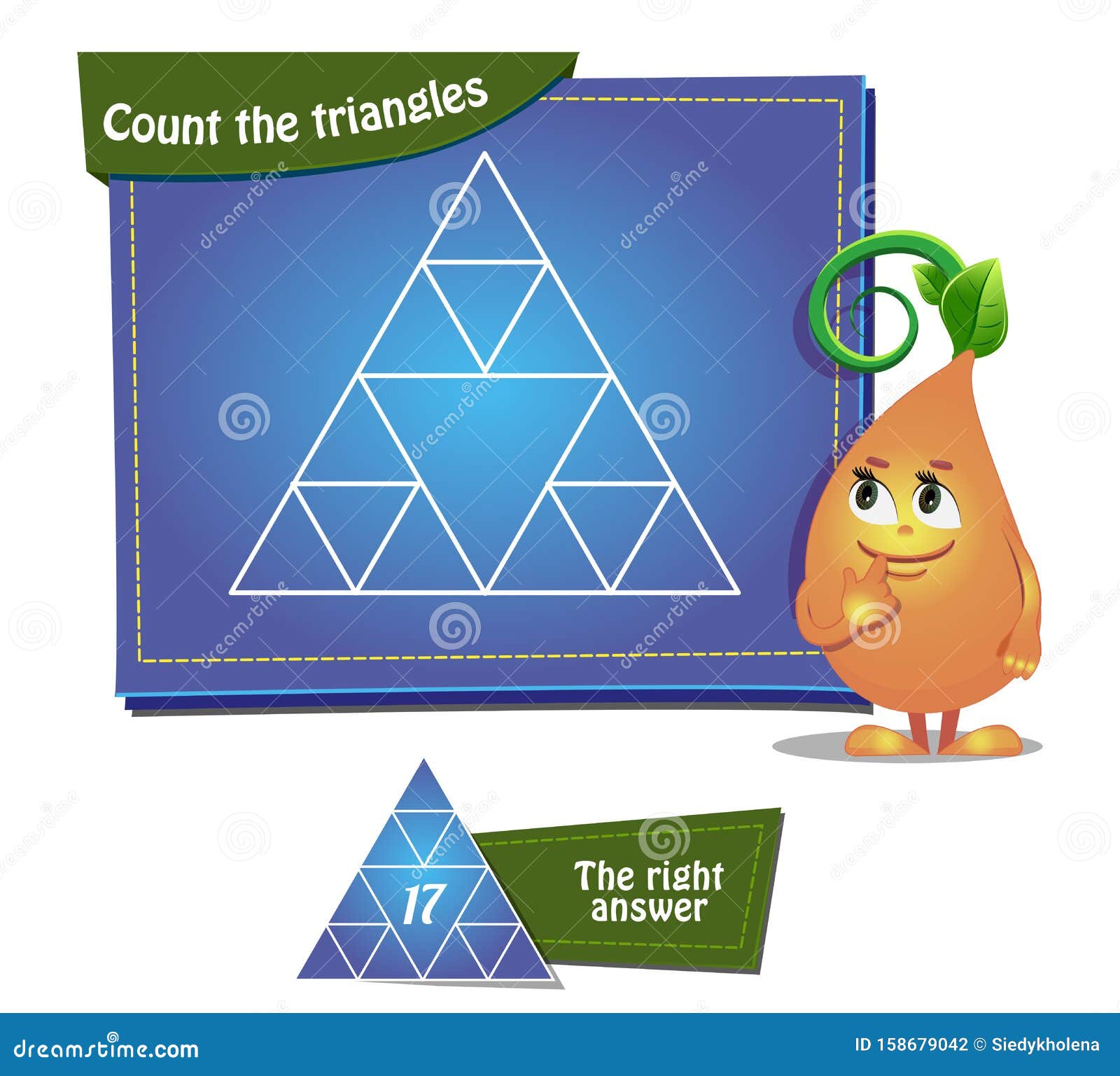 Count the triangles 17 stock illustration. Illustration of children ...