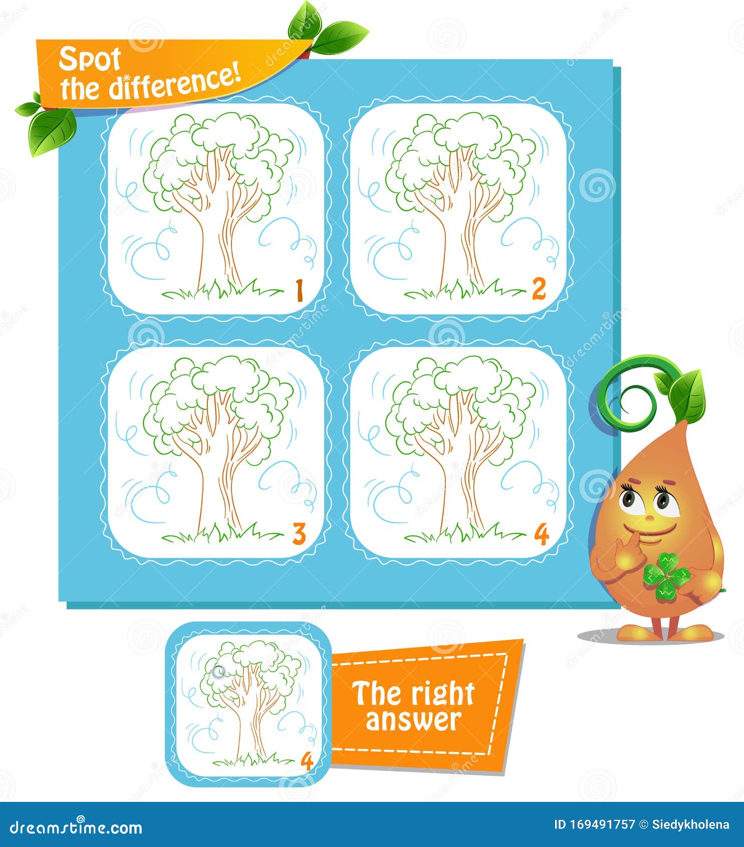 Spot the Difference Tree in the Wind Stock Illustration - Illustration ...