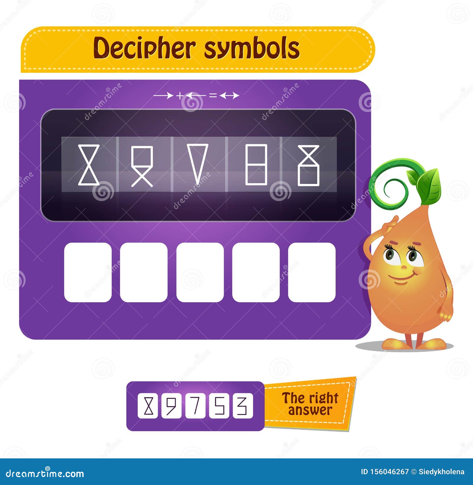 Visual Game Decipher Symbols Stock Illustration - Illustration of ...