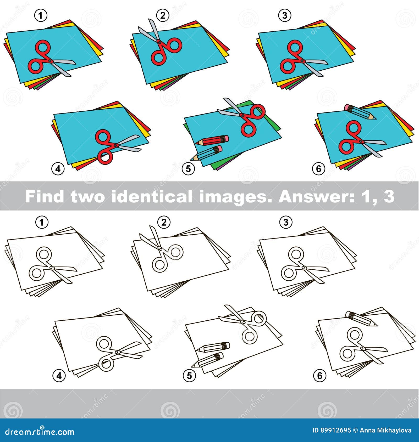 Visual Game. Find Hidden Couple of Objects. Stock Vector - Illustration ...
