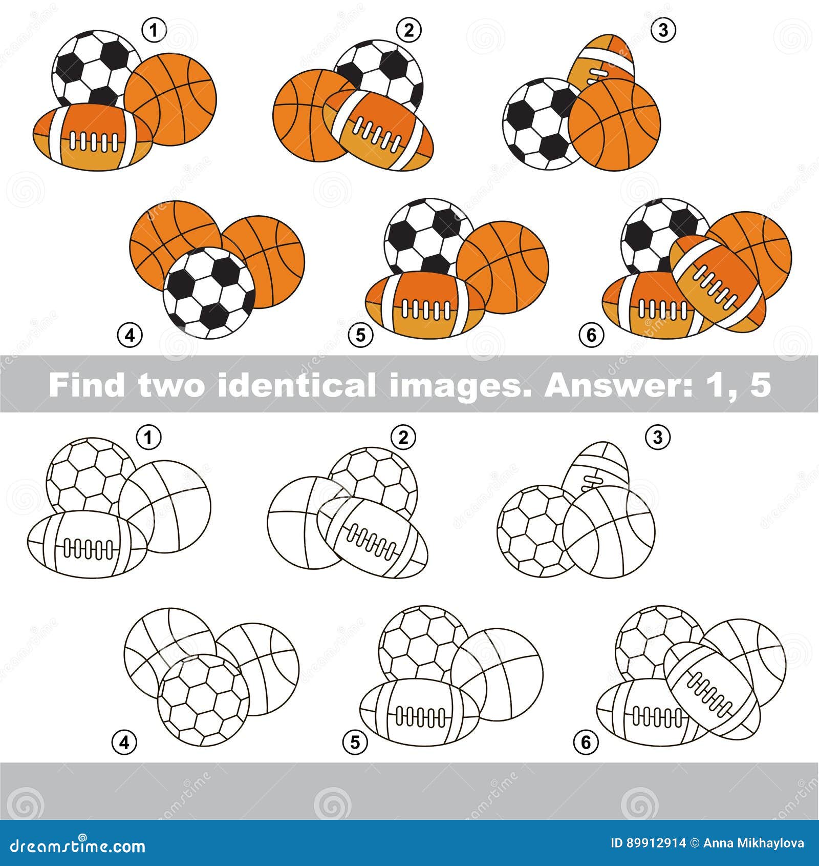 Visual Game. Find Hidden Couple of Objects. Stock Vector - Illustration ...