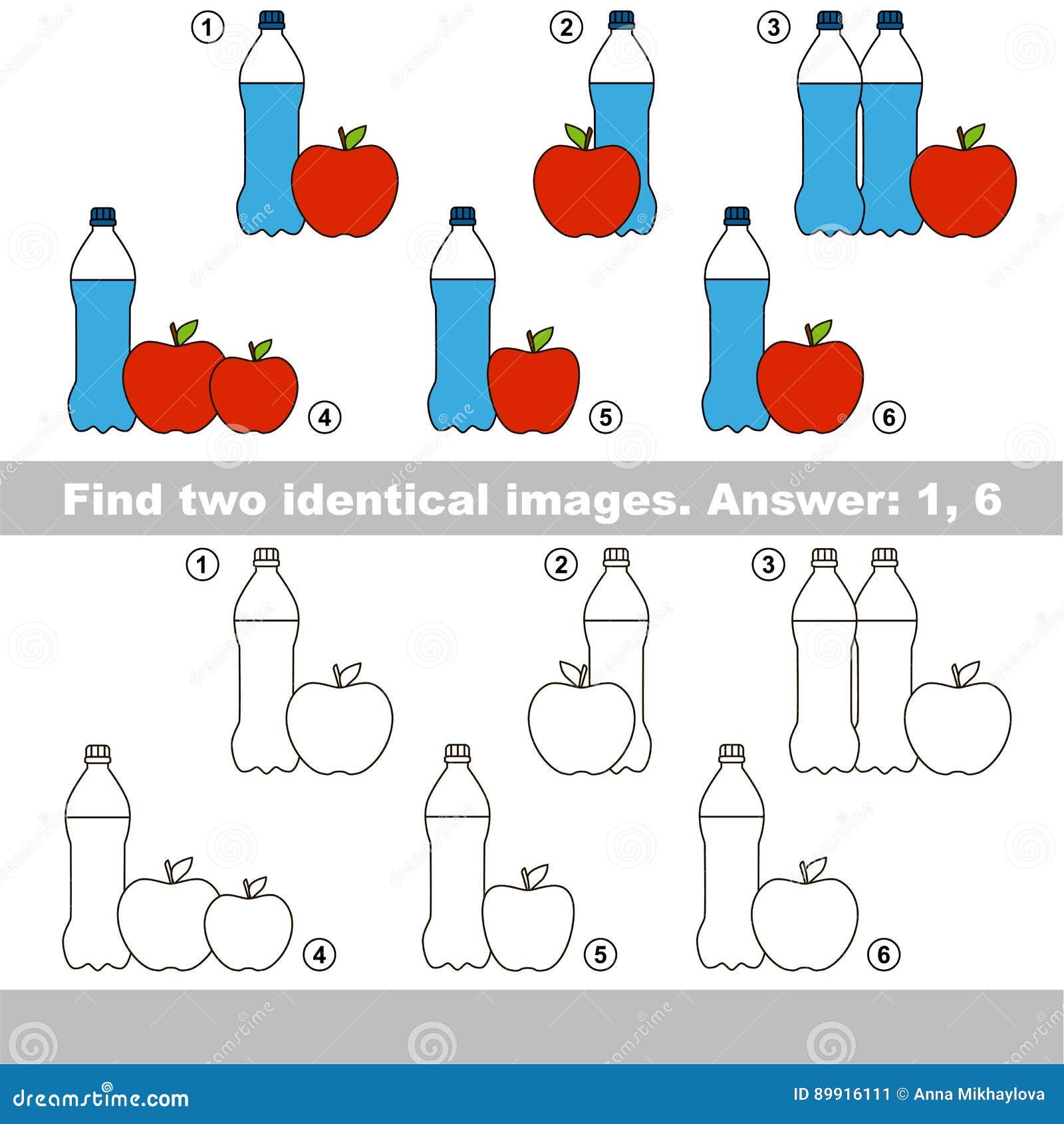 Visual Game. Find Hidden Couple of Objects. Stock Vector - Illustration ...