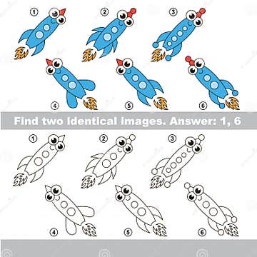 Visual Game. Find Hidden Couple of Rockets Stock Vector - Illustration of sheet, identical: 89883072