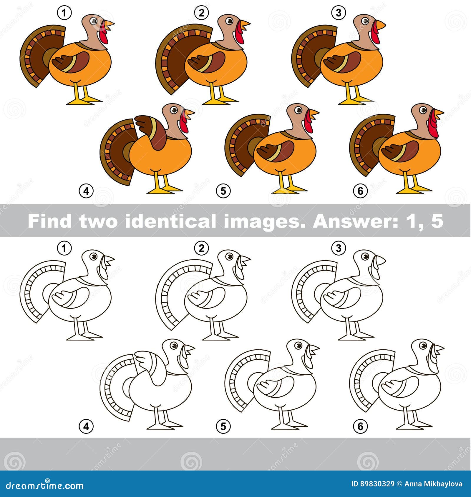 Visual Game. Find Hidden Pair of Objects. Stock Vector - Illustration ...