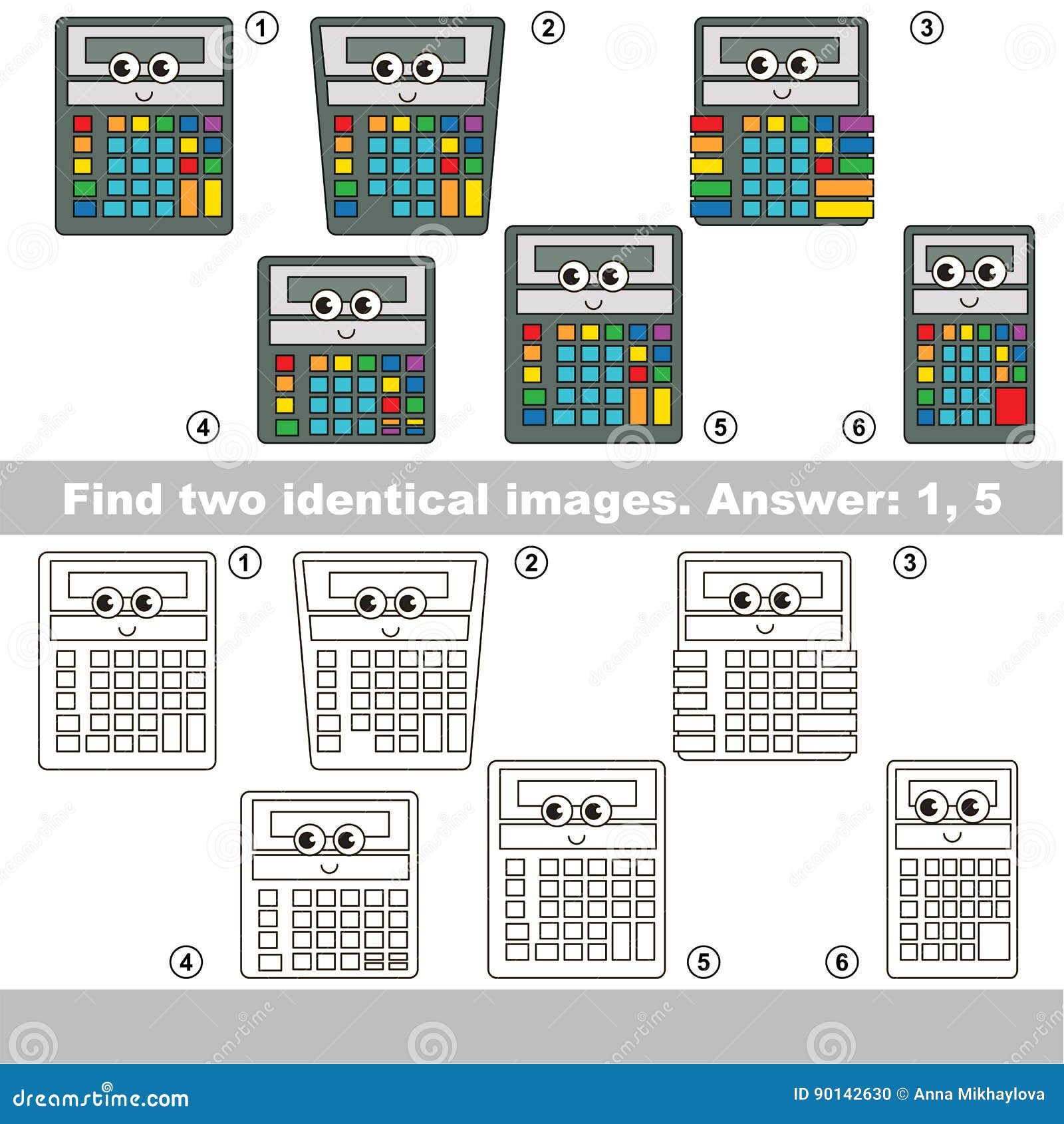 Visual Game for Kids To Find Hidden Couple of Objects. Stock Vector ...