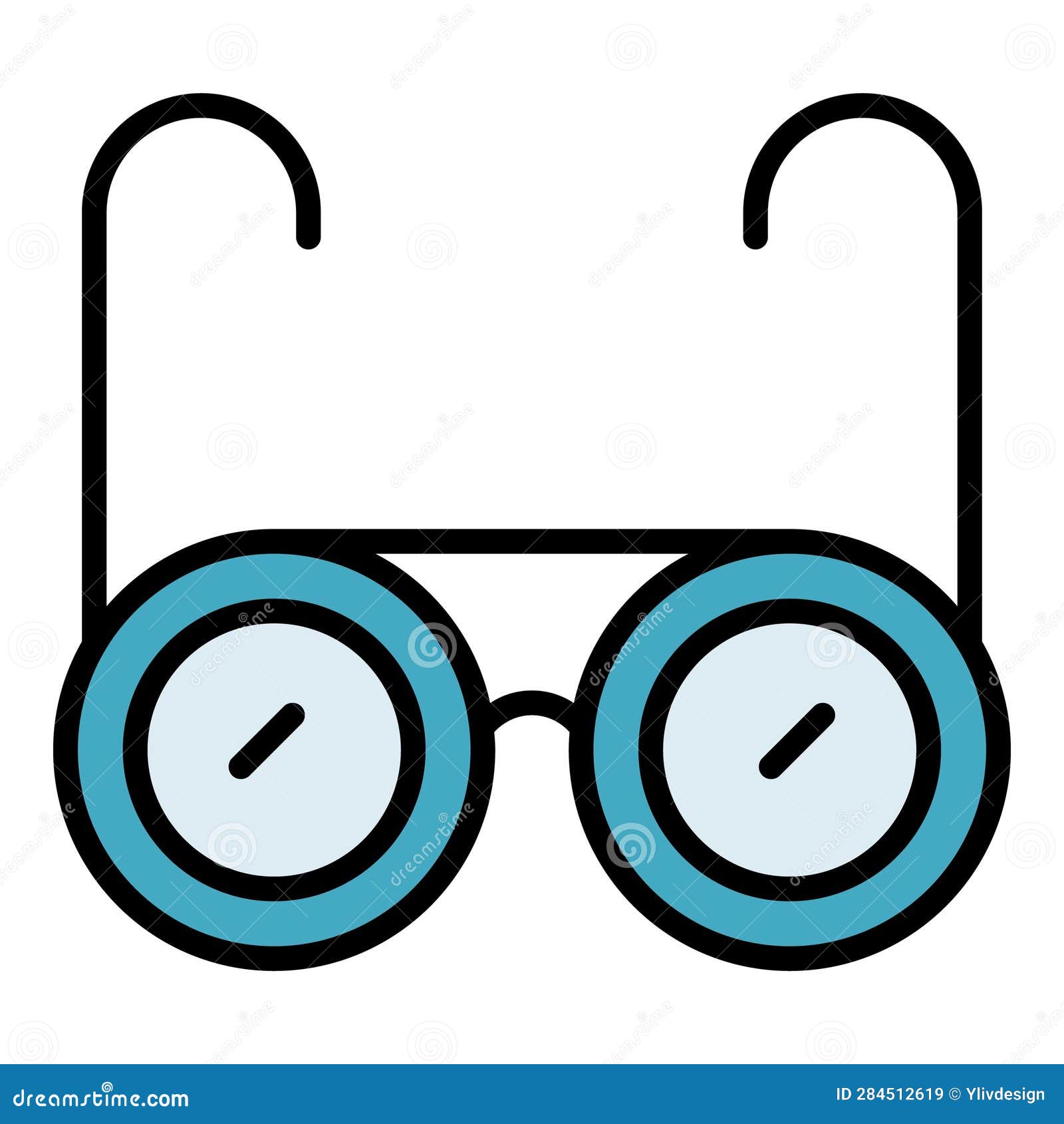 Visual Glasses Icon Vector Flat Stock Illustration - Illustration of ...