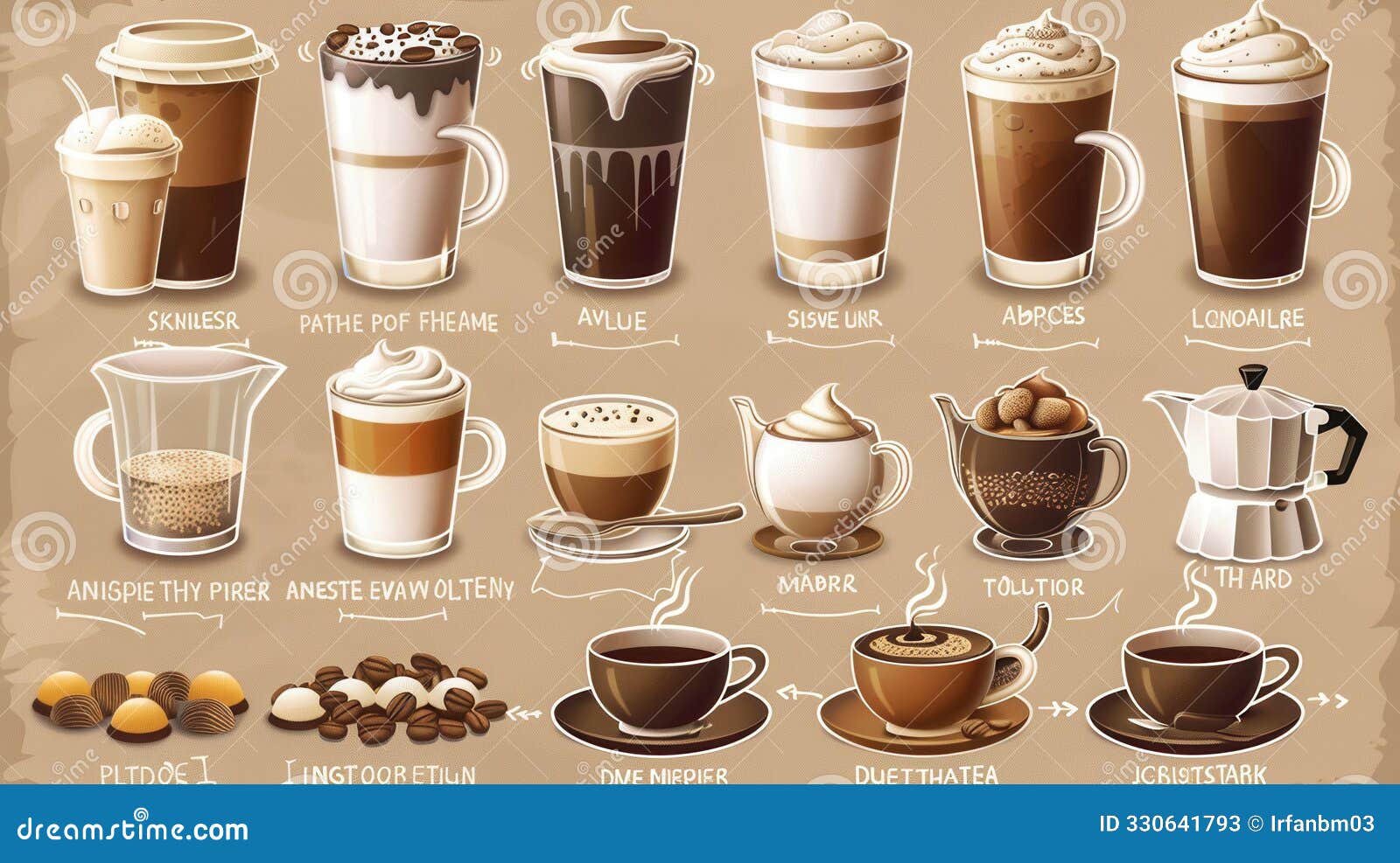A Visual Guide To Coffee Drinks. Infographic High Detailed Drink ...