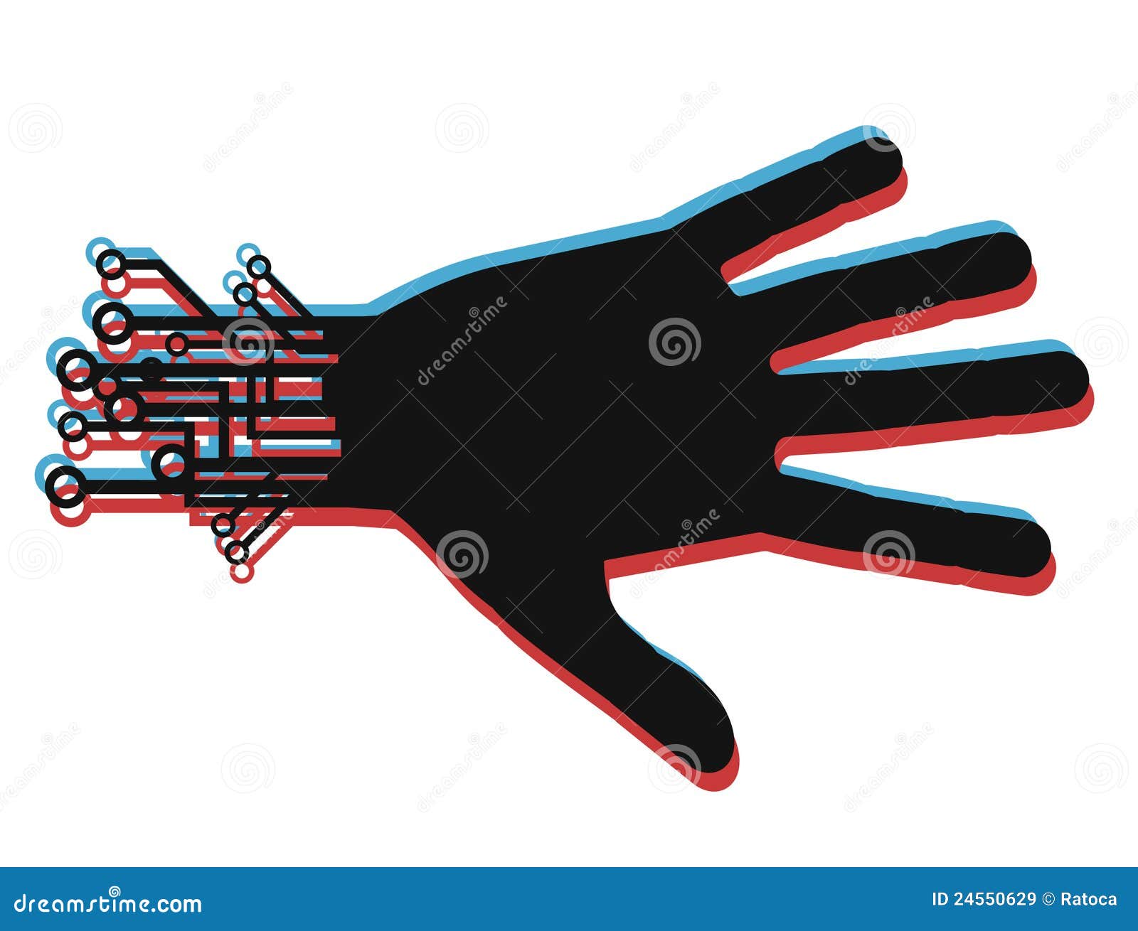 Visual hand tech stock vector. Illustration of fist, technology - 24550629