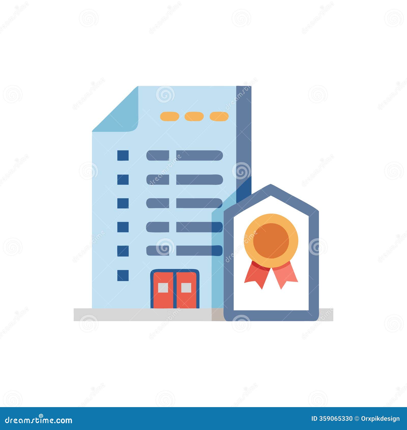 Building Licensing Icon for Construction Permits Stock Illustration ...