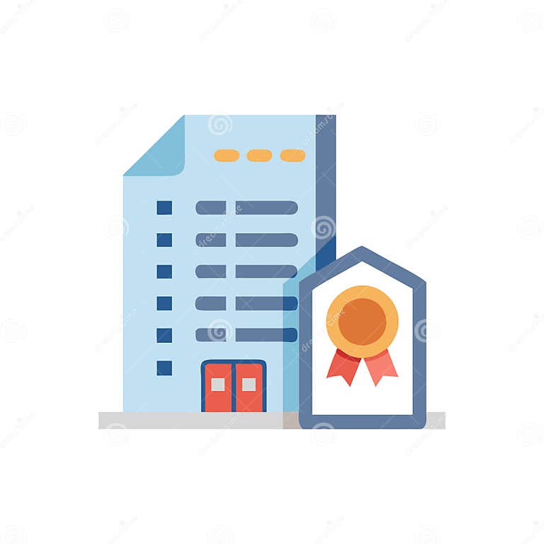 Building Licensing Icon for Construction Permits Stock Illustration ...