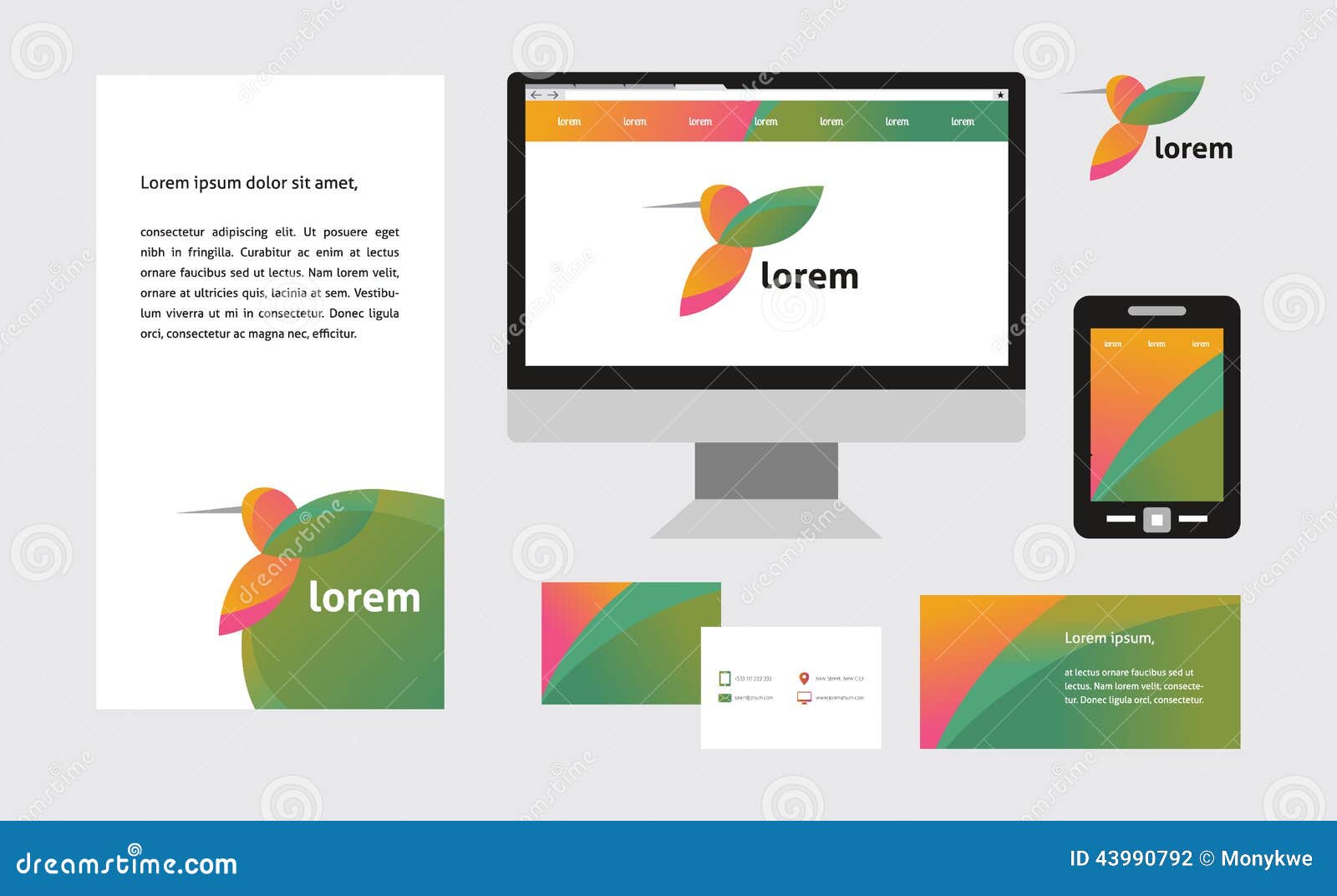 Visual Identity of No Name Company Stock Vector - Illustration of hotel ...