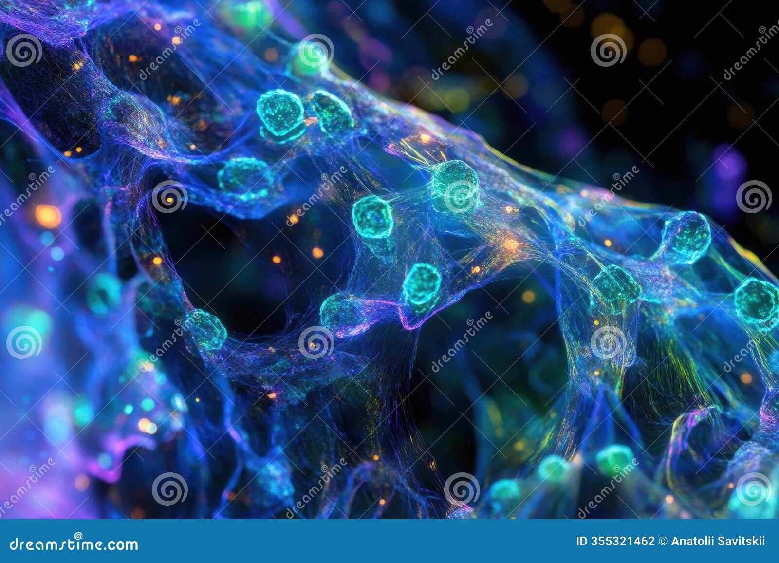 Close Up of Molecular Interactions Showcasing Vibrant Colors in ...