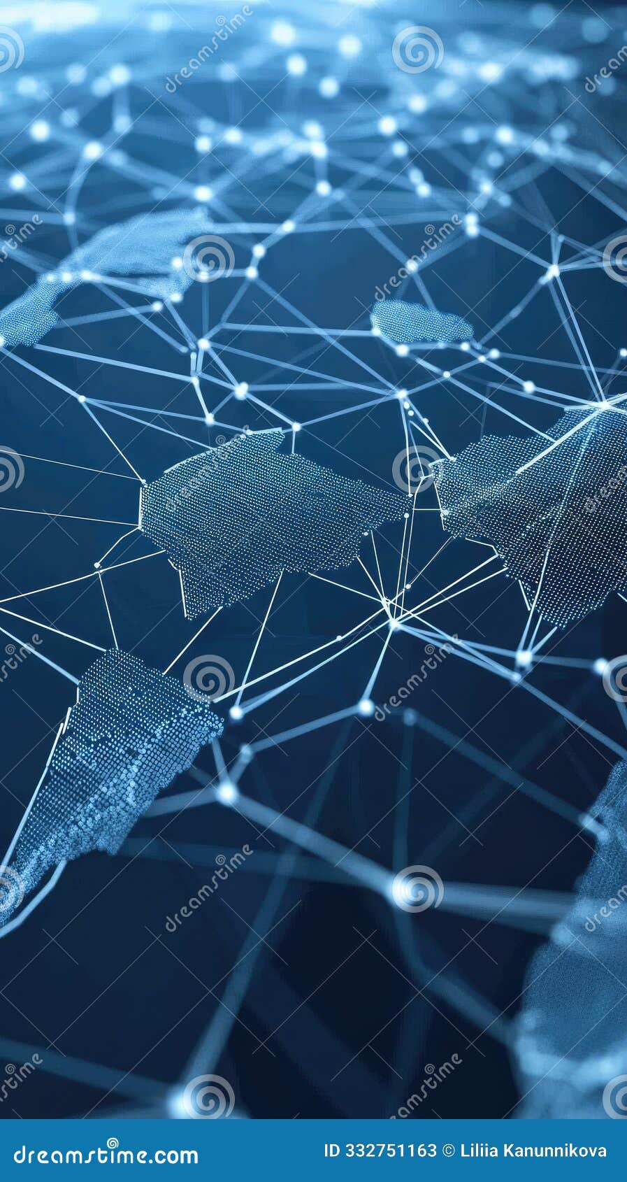 This Visual Illustrates a World Map with Illuminated Pathways ...