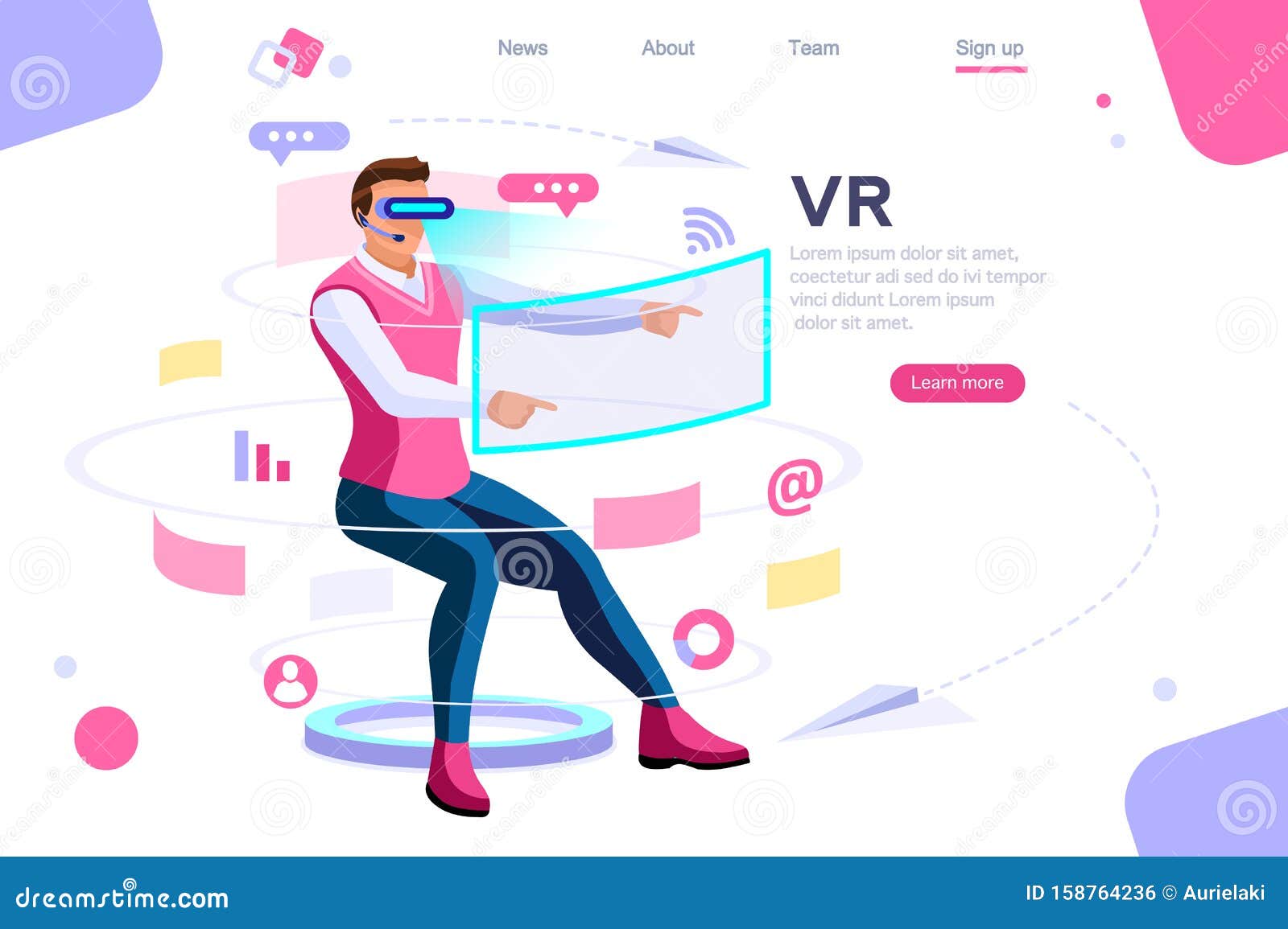 Visual Images Virtual Experience View Concept Stock Vector ...