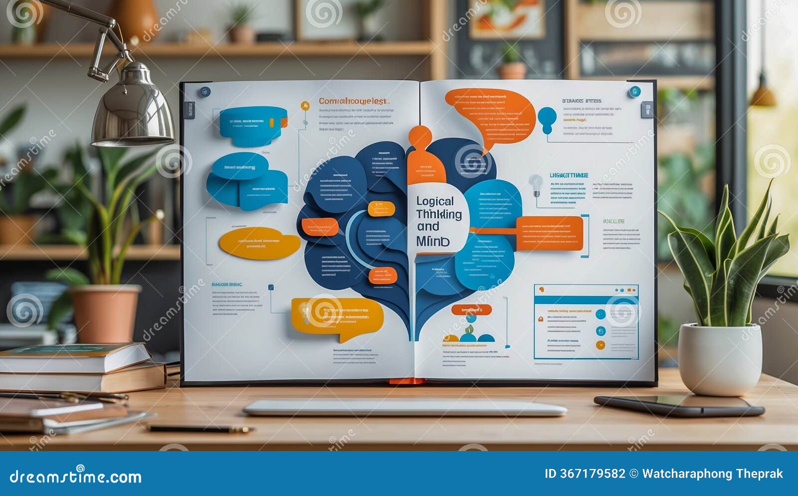 Visual Infographic On Logical Thinking And Mind Mapping Stock Photo ...