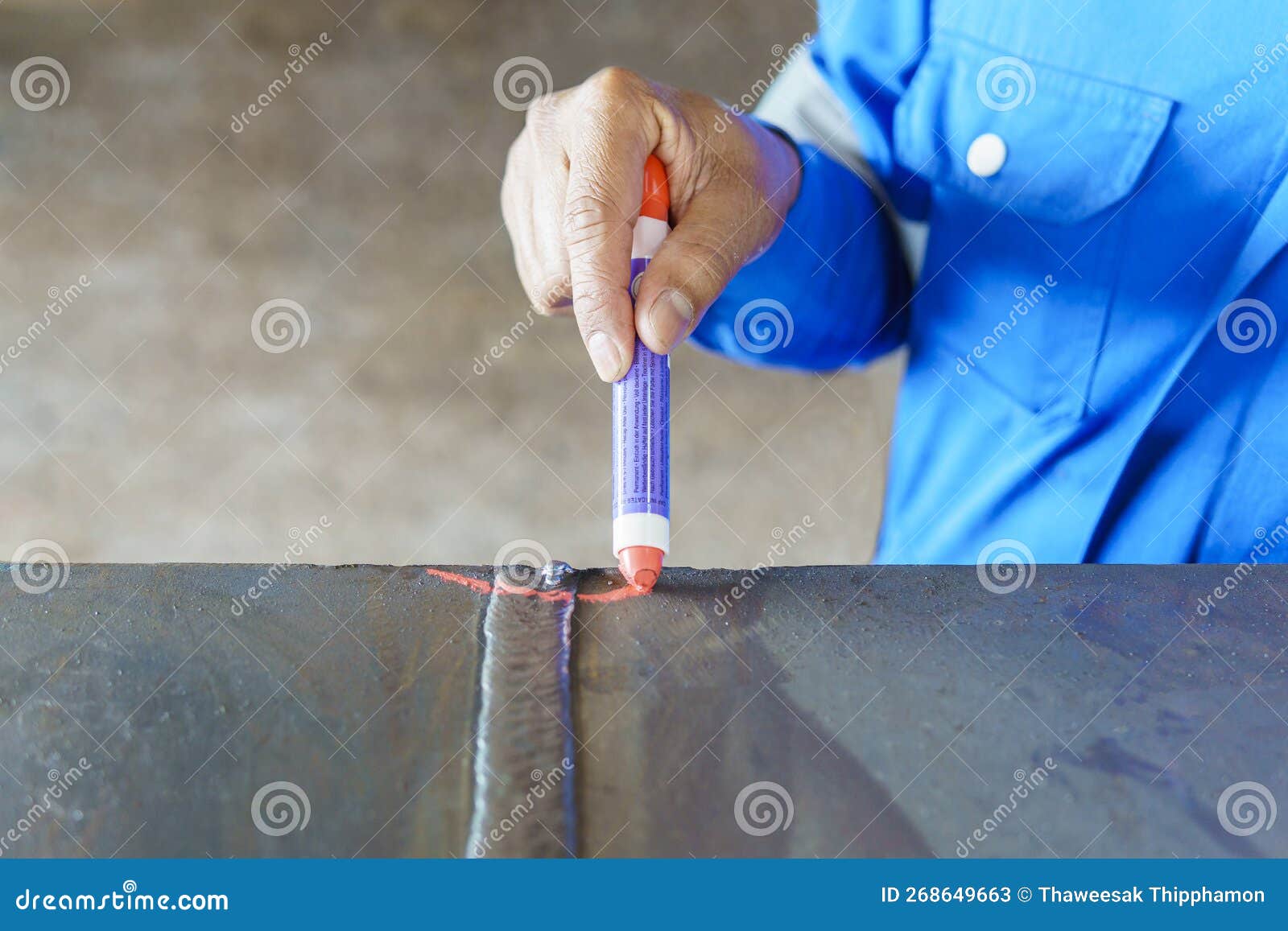 Visual Inspection (VI) or Visual Testing (VT), Marking Defect on Welded ...