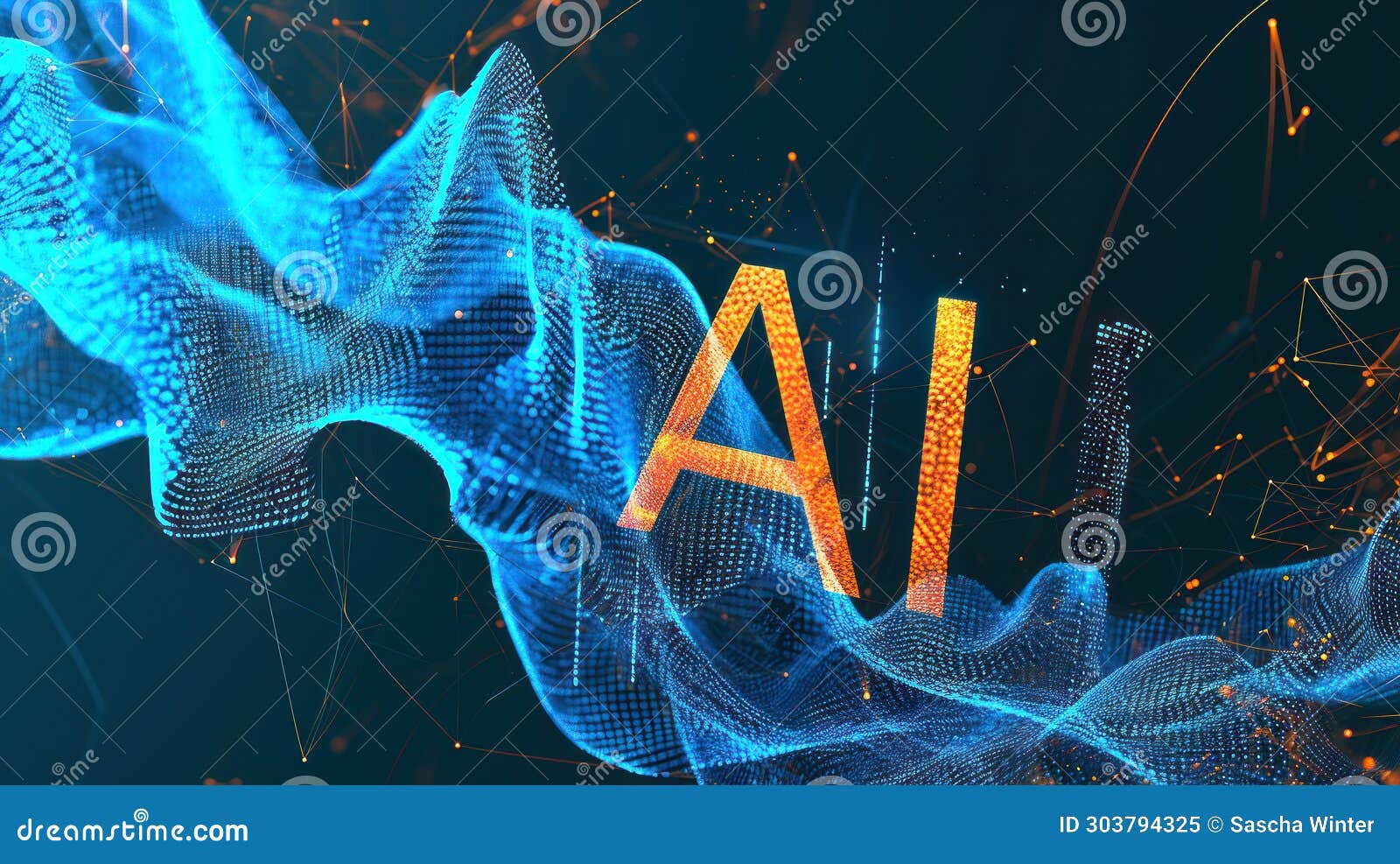 Visual Interpretation of Sound Waves and the Letters "AI Stock Image ...