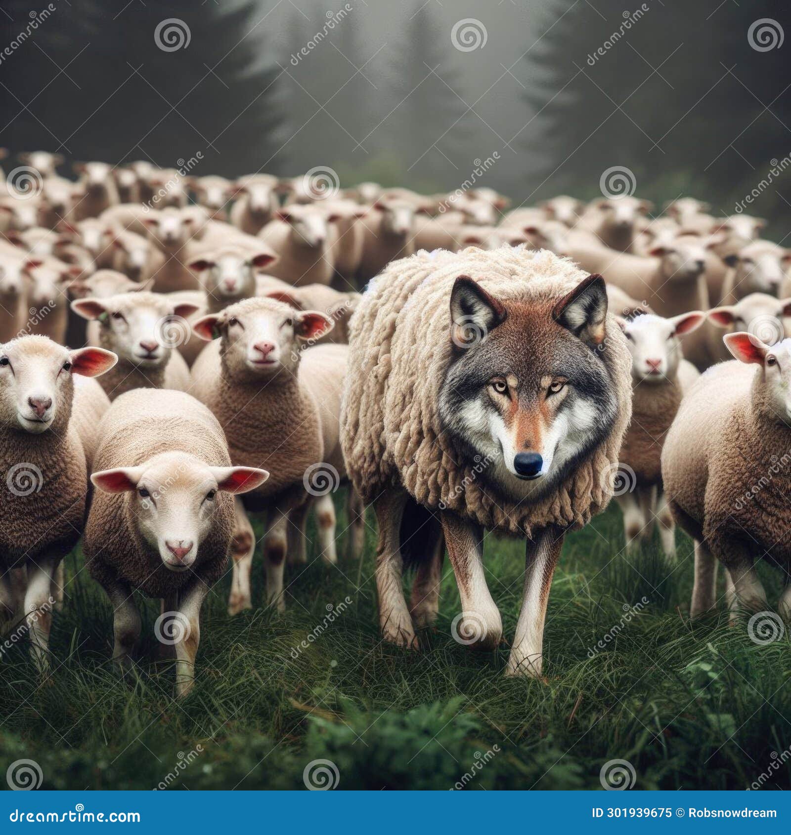Visualisation of the Expression "a Wolf in Sheep S Clothing". Stock ...