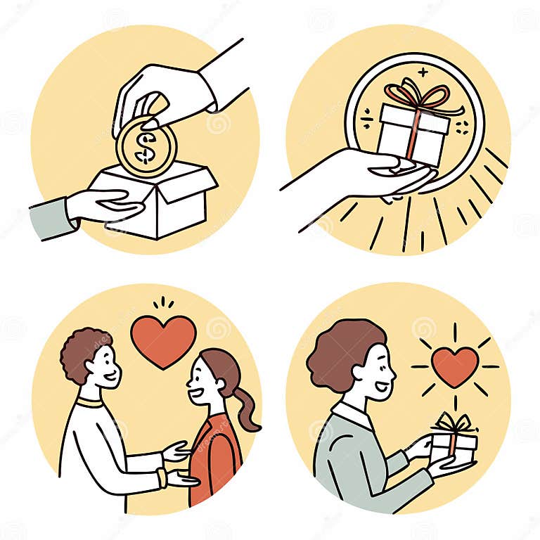 A Visual Layout with Multiple Donation Vector Illustration Stock Illustration - Illustration of ...