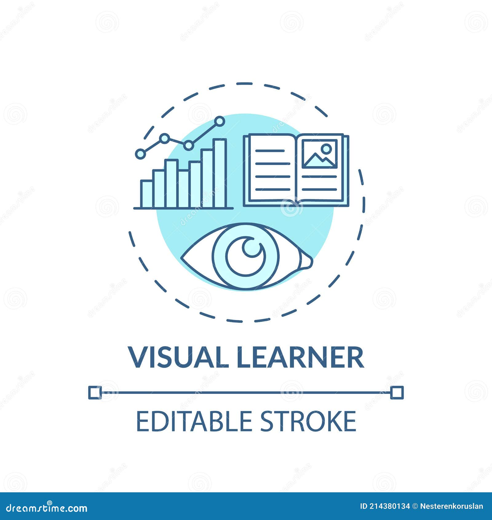 Visual Learner Turquoise Concept Icon Vector Illustration ...