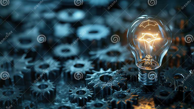 A Visual of a Light Bulb and Gears Symbolizing New Ideas and Innovation ...
