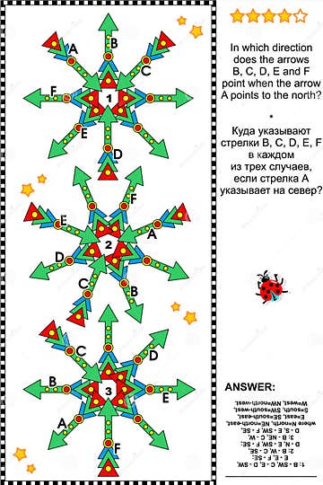 Visual Logic Puzzle - Compass Map Directions Stock Vector ...