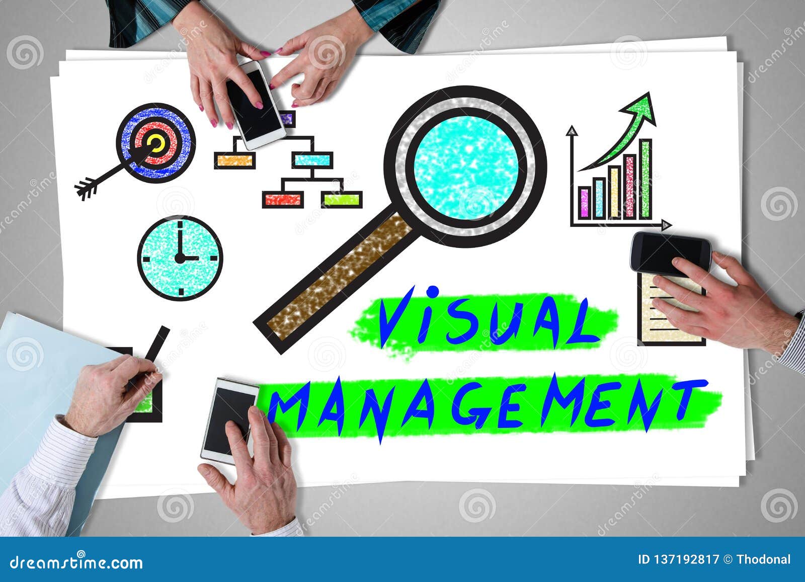 Visual Management Concept Placed on a Desk Stock Image - Image of ...