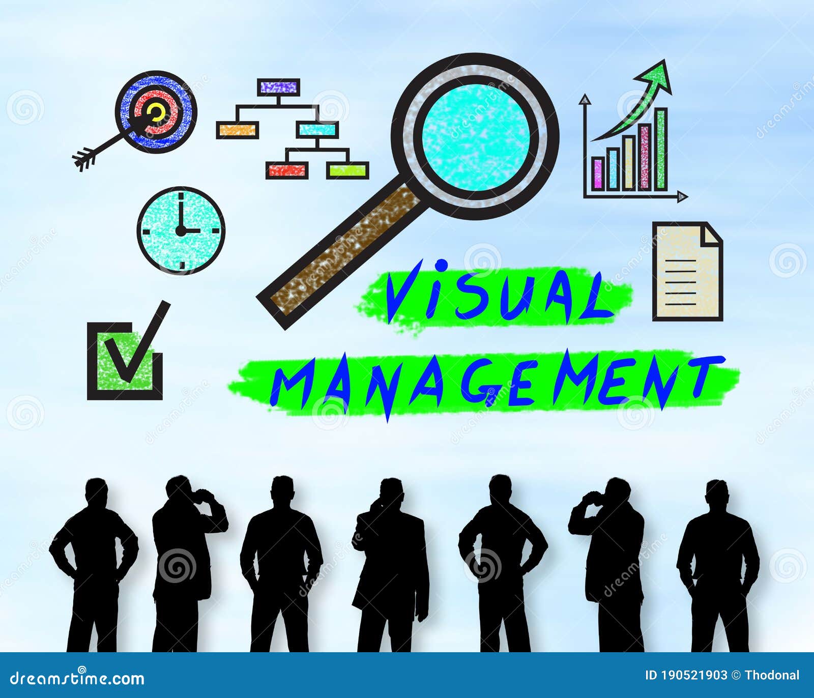Visual Management Concept on a Wall Stock Image - Image of task ...
