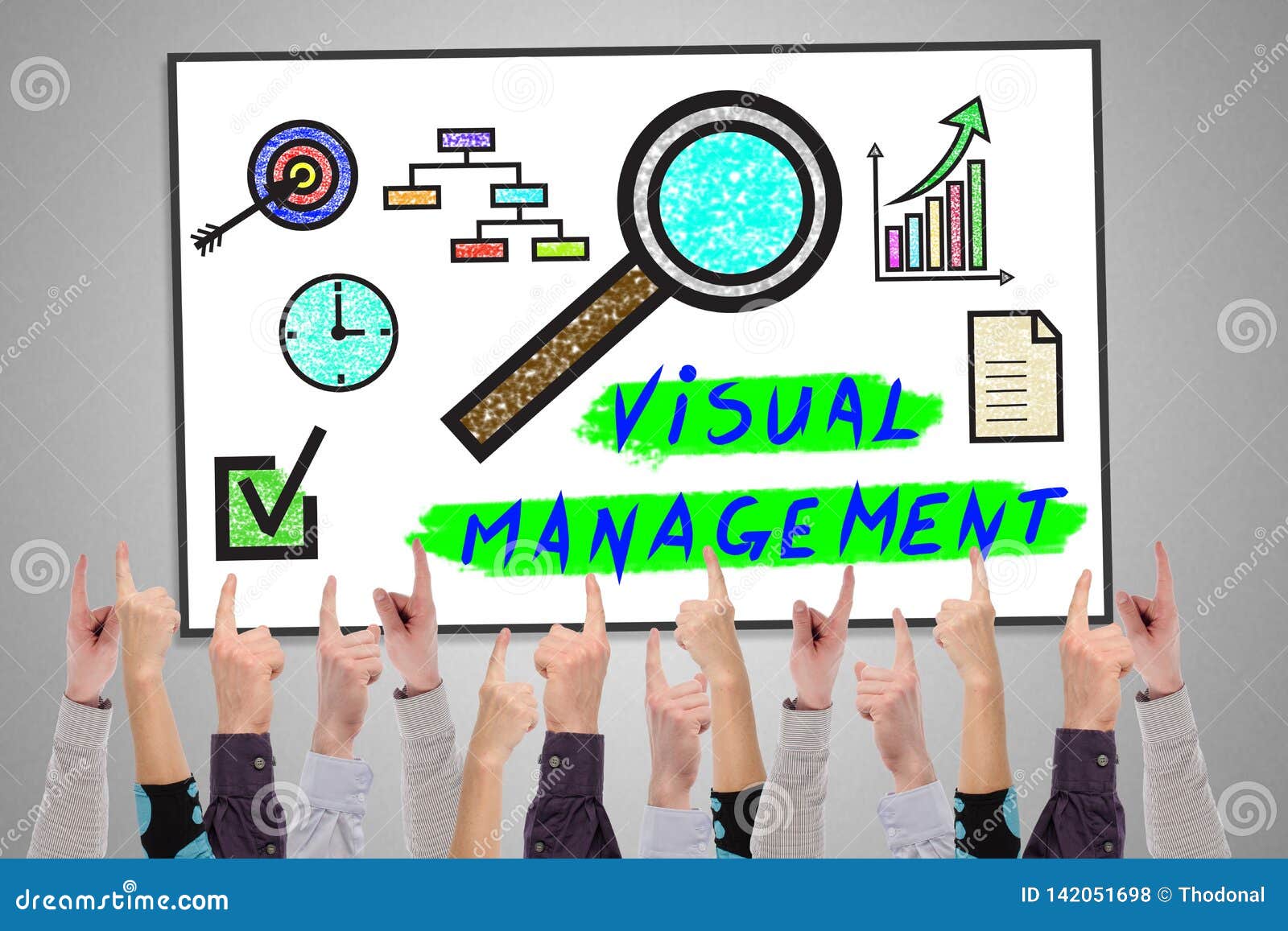 Visual Management Concept on a Whiteboard Stock Illustration ...