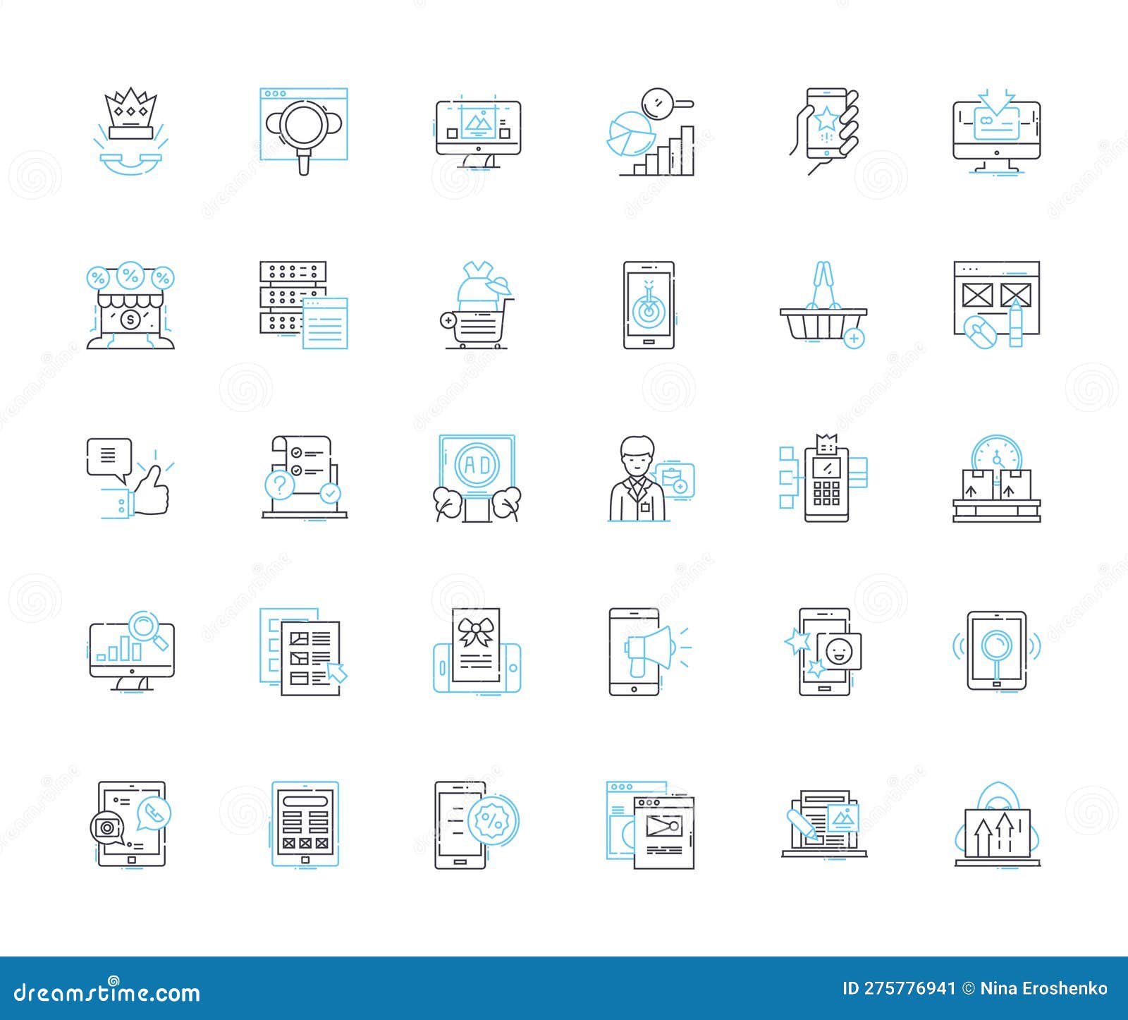 Visual Message Linear Icons Set. Graphical, Imagery, Communication ...