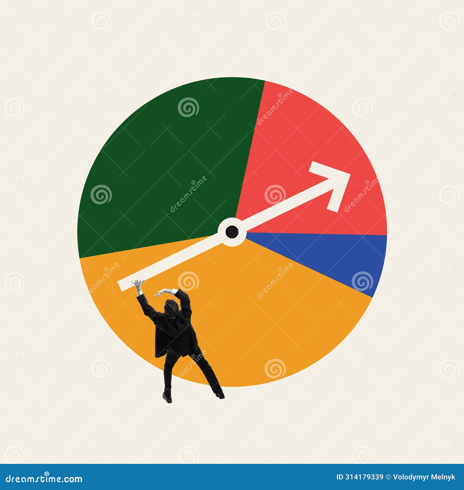 Visual Metaphor for Business Efficiency and Optimization. Man and ...