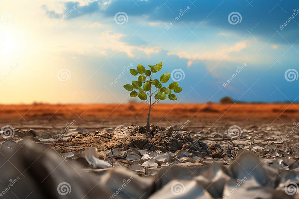 Visual Metaphor for Climate Change, a Tree, Plastic, and Drought Stock ...