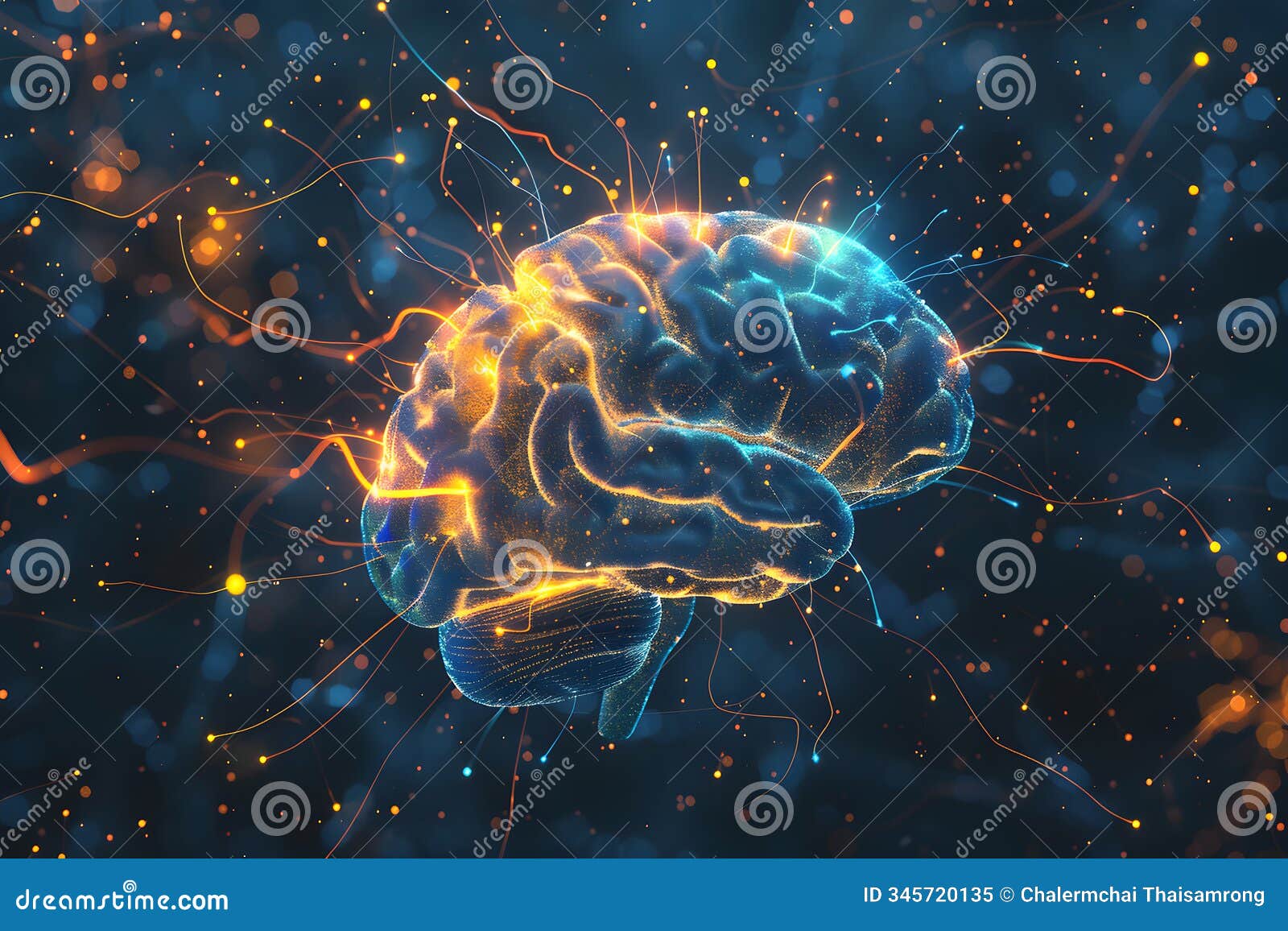 Visual Metaphor of a Digital Brain Neurons and Synaps by Generative AI ...