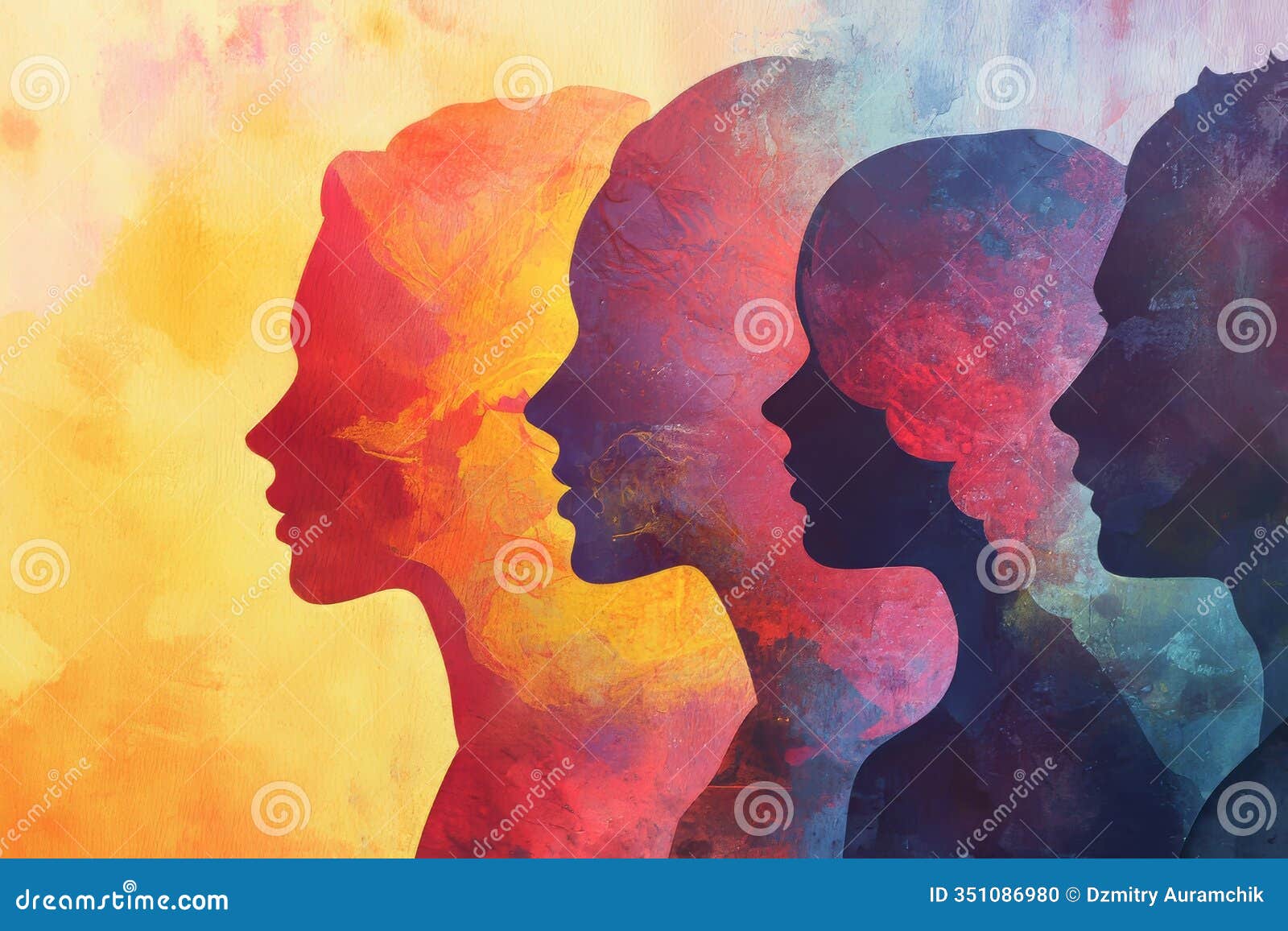 A Visual Metaphor of Intertwined Faces in Warm Colors, Illustrating ...