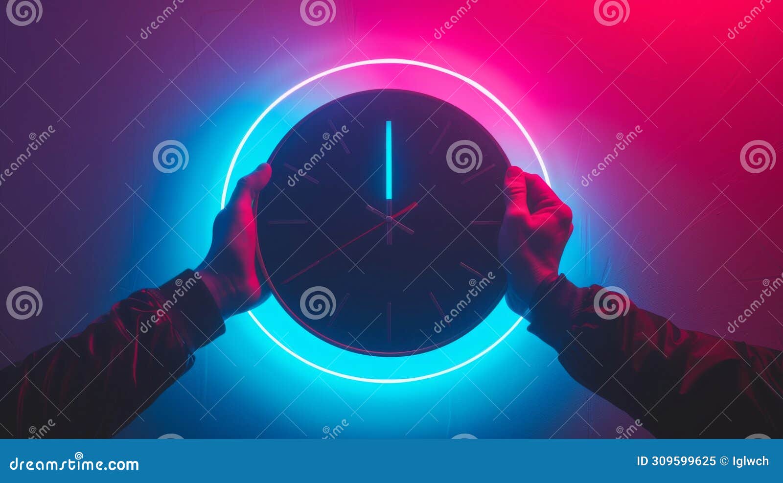 Visual Metaphor of Time Change. Stock Image - Image of violet, digital ...