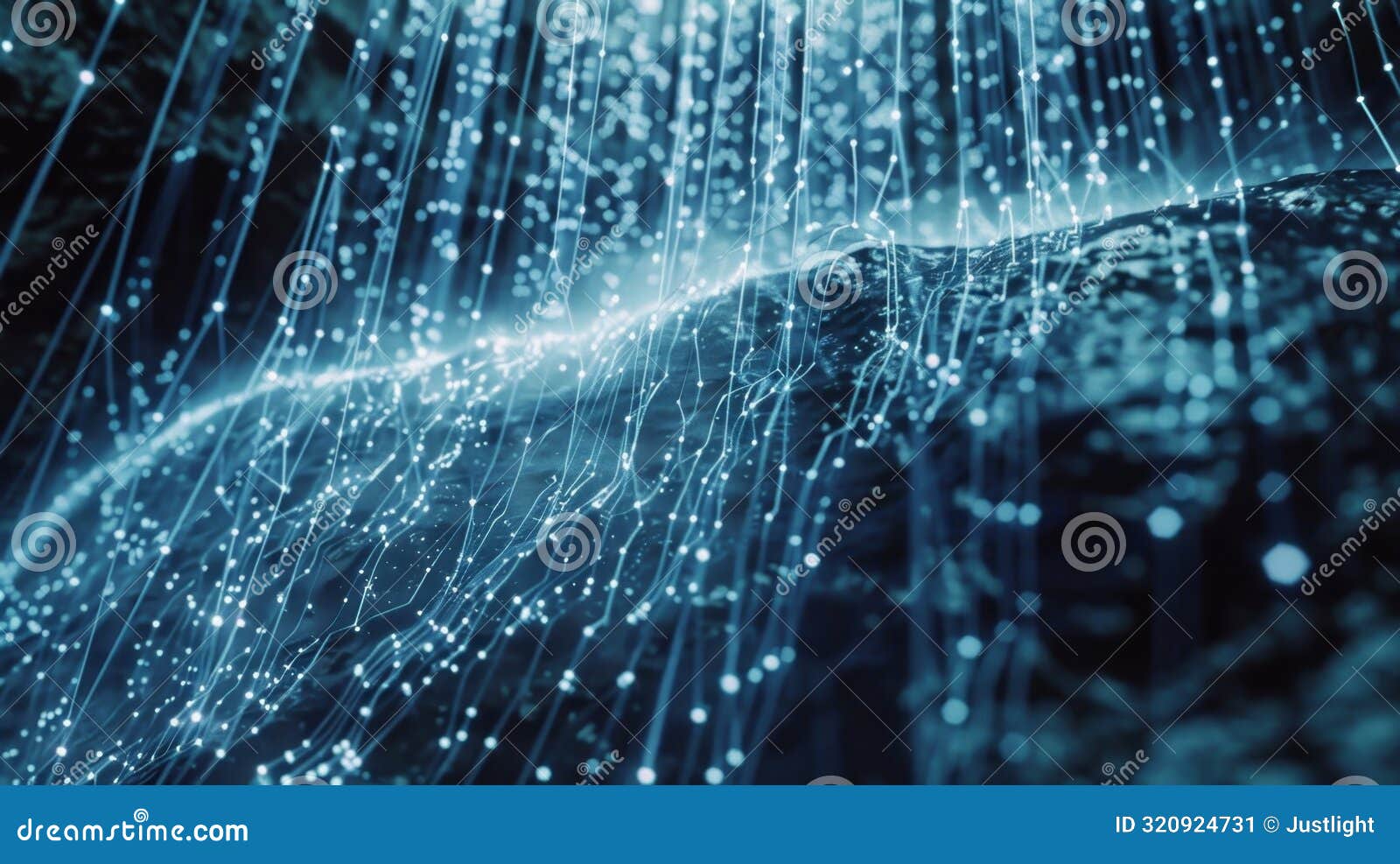 A Visual Metaphor of a Waterfall with Data Cascading Down from One ...