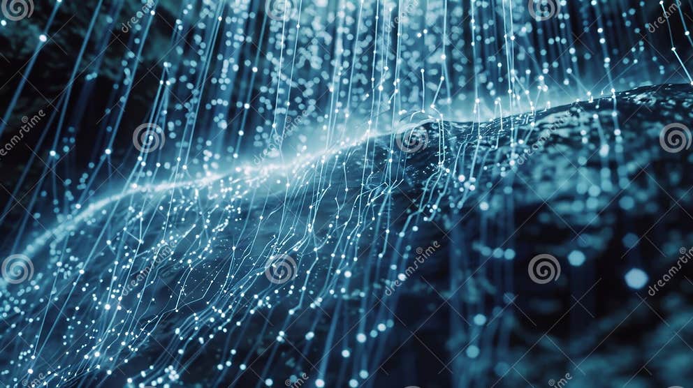 A Visual Metaphor of a Waterfall with Data Cascading Down from One ...